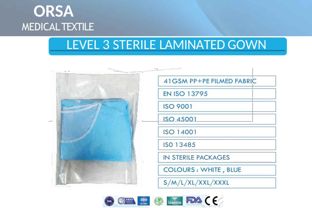 LEVEL 3 STERILE LAMINATED GOWN – Orsa Group